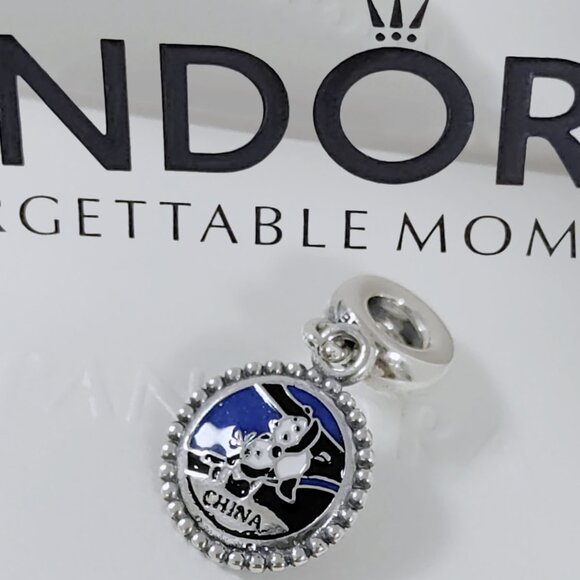 Pandora | Jewelry | Pandora China Panda Exclusive Dangle Charm S925 Silver Bracelet Pendant With ...